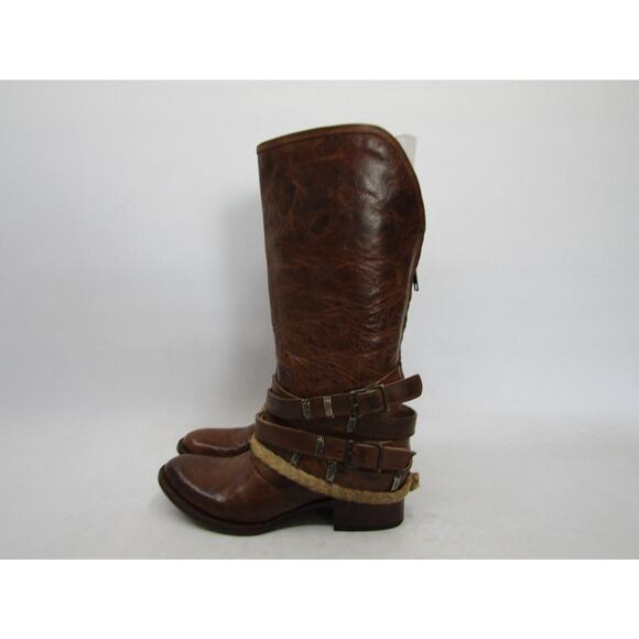 Freebird by Steven | Shoes | Freebird By Steven Women Sz 7 M Brown Leather Zip Buckle Knee High ...